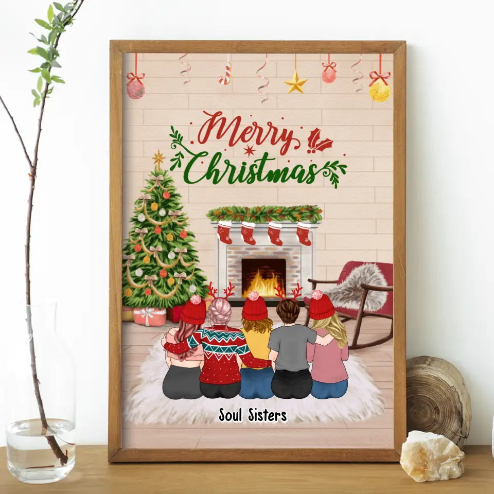 Personalized Poster, Merry Christmas Girls, Xmas Gift for Sisters, Bes ...