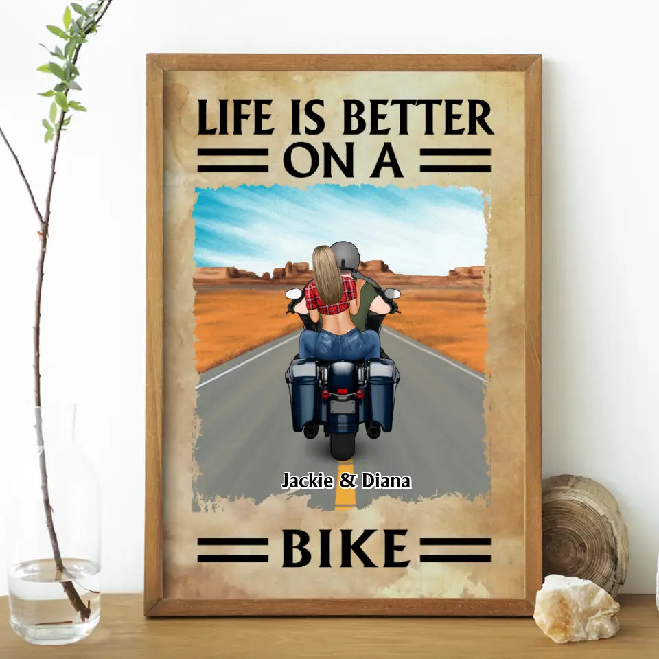 Life Is Better On A Bike - Personalized Poster For Motorcycle Couples ...