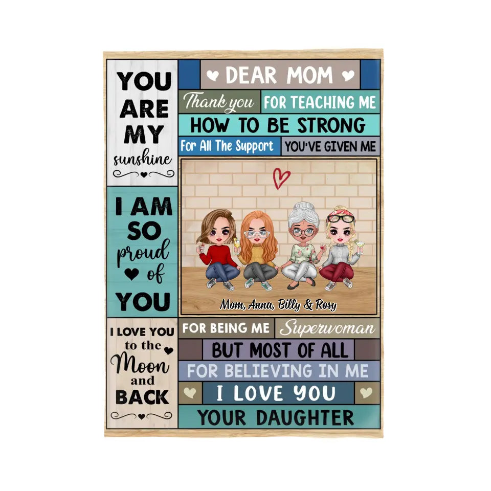 Dear Mom Thank You For Teaching Me How To Be Strong - Personalized Gif ...