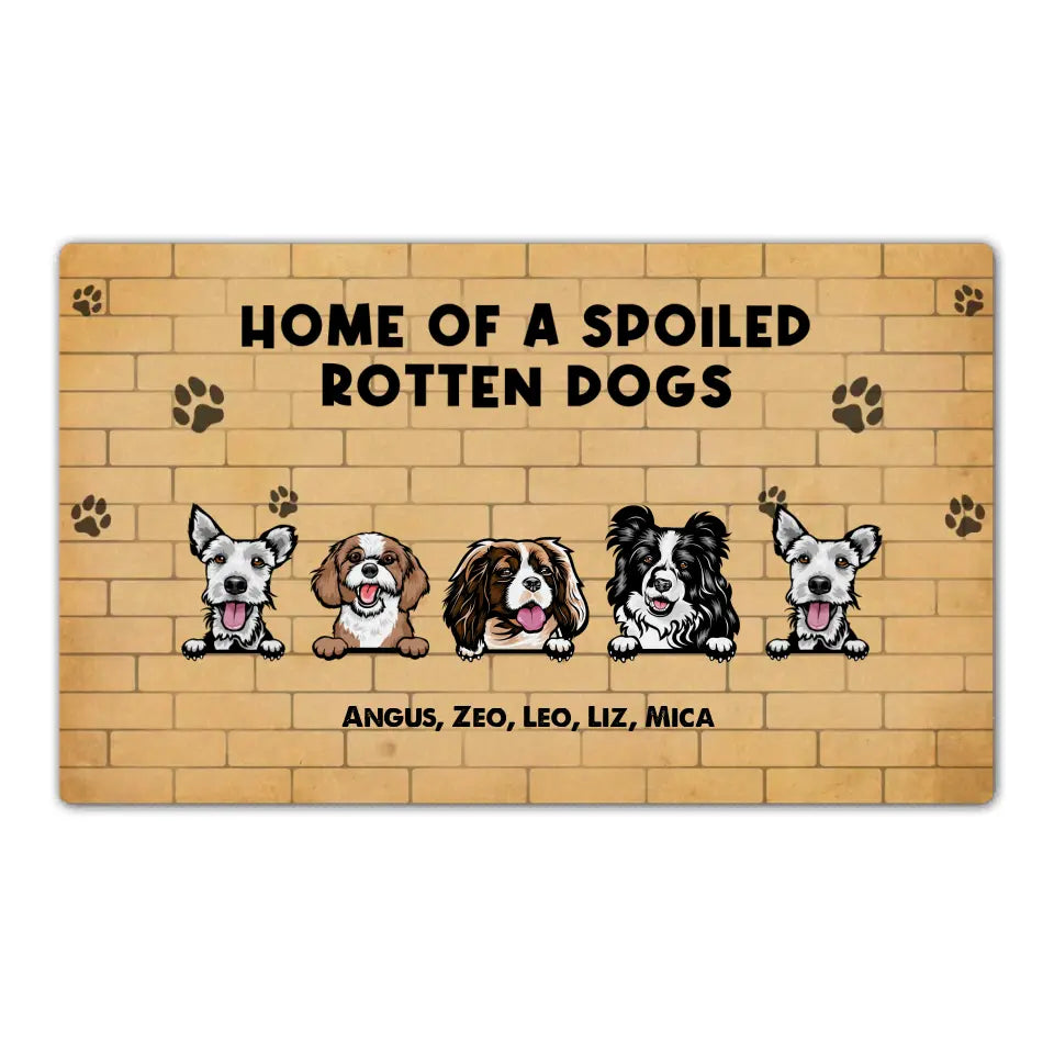 Home Of A Spoiled Rotten Dogs - Personalized Gifts Custom Doormat for ...