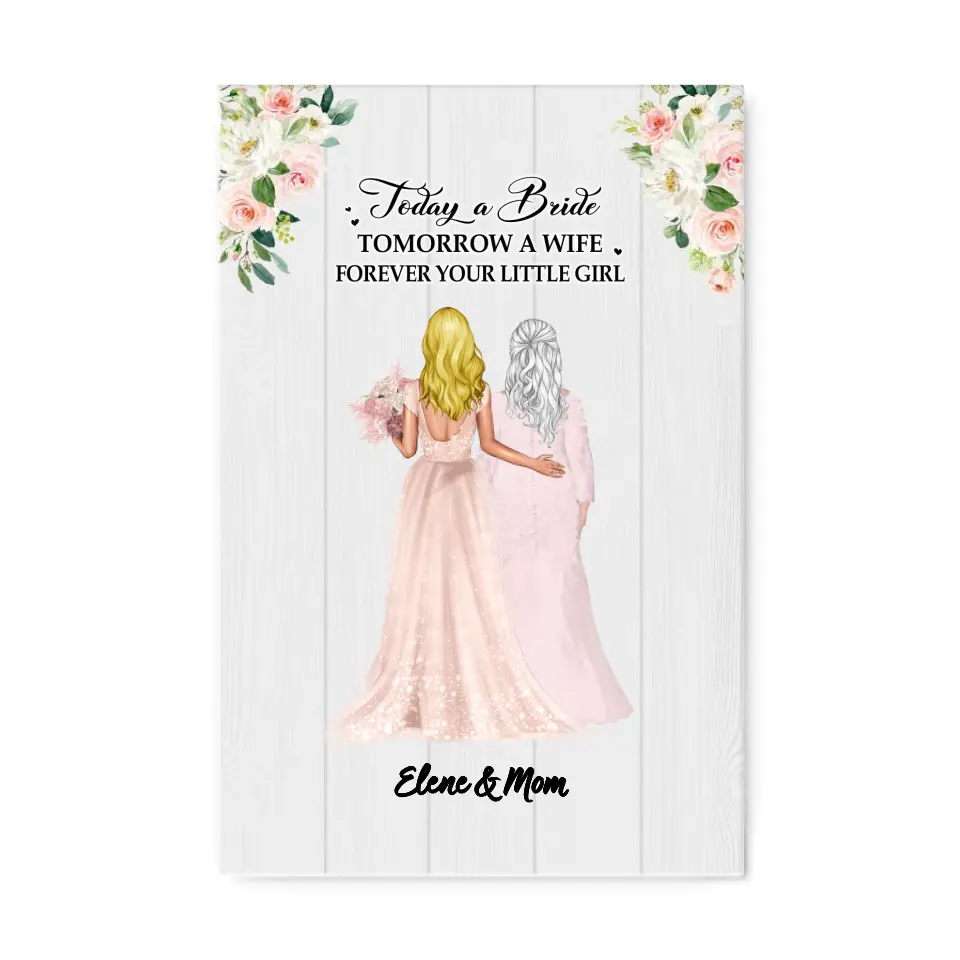 Today A Bride Tomorrow A Wife Forever Your Little Girl - Personalized ...