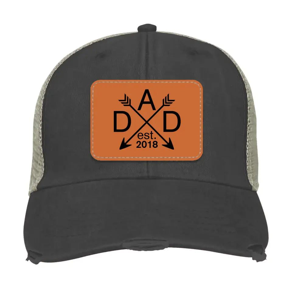 Personalized Dad Est Hat, Dad Est Hat, Gift for Dad Hat, Dad Leather P ...