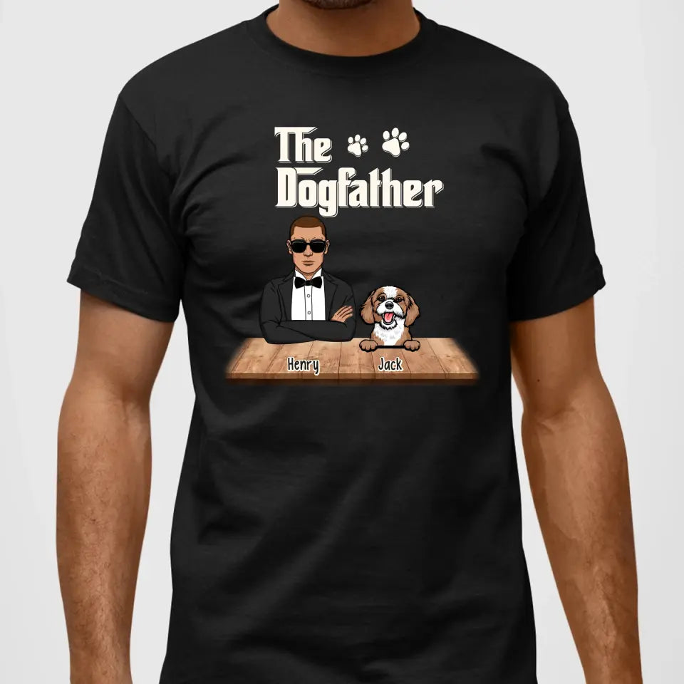 The Dogfather - Personalized Gifts Custom Dog Lovers Shirt For Dog Dad ...