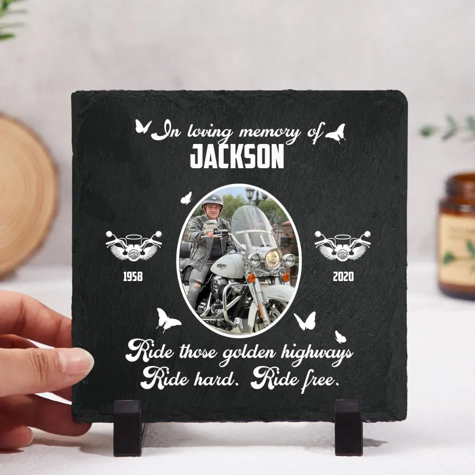 Personalized In Loving Memory Of Motorcycle Memorial Garden Stone, Mot ...