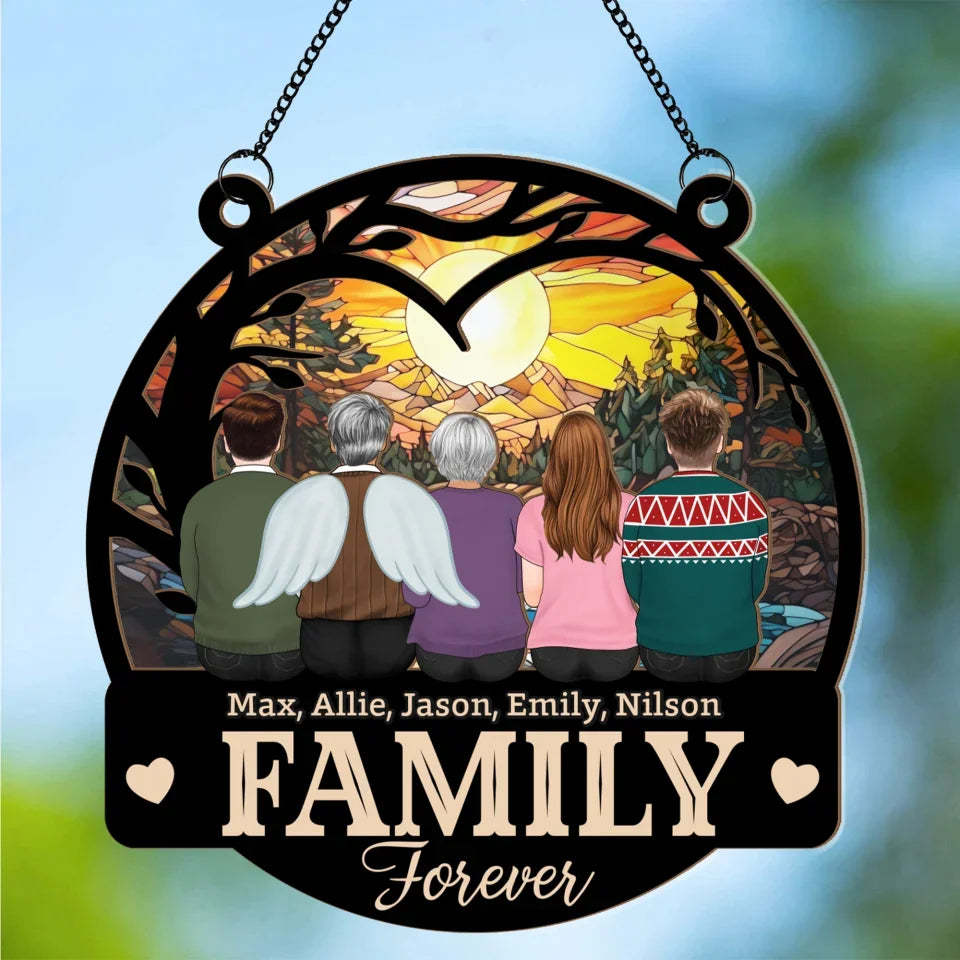 Personalized Family Forever Suncatcher Ornament, Custom Family Sitting ...
