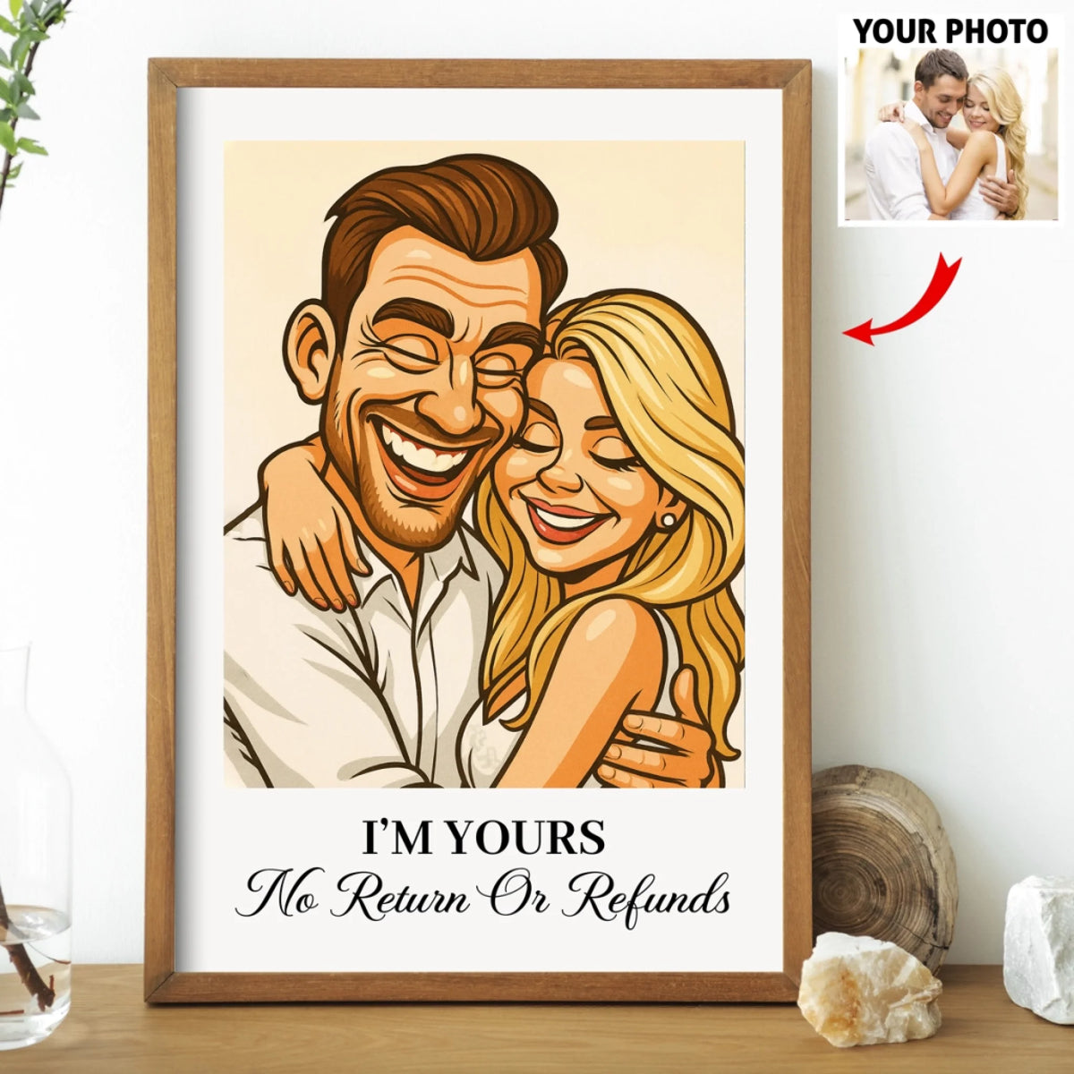 Custom Caricature Portrait from Photo Wall Art Poster, Gift for Couple ...