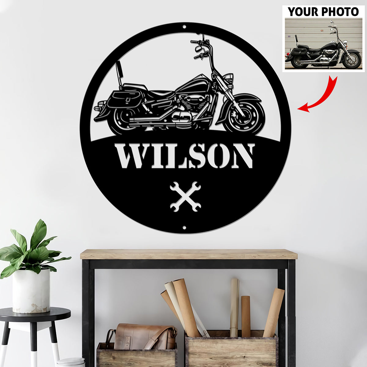 Custom Motorcycle Metal Wall Art Sign - Personalized Motorcycle Photo ...