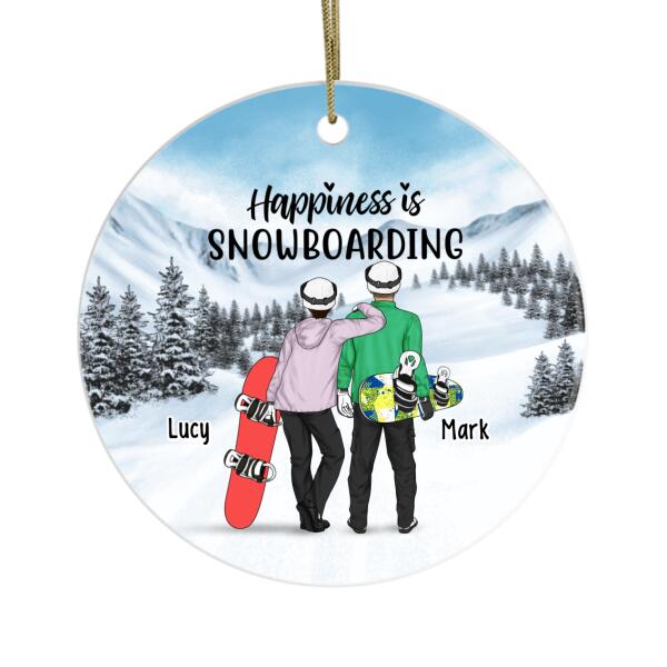 Personalized Ornament, Snowboarding Couple and Friends, Gift for Snowb ...