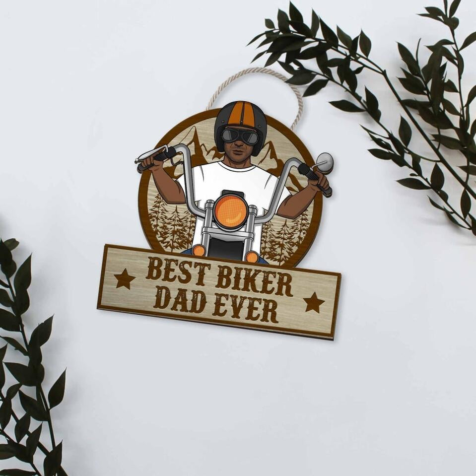 Best Biker Dad Ever - Personalized Gifts for Custom Motorcycle Door Si ...
