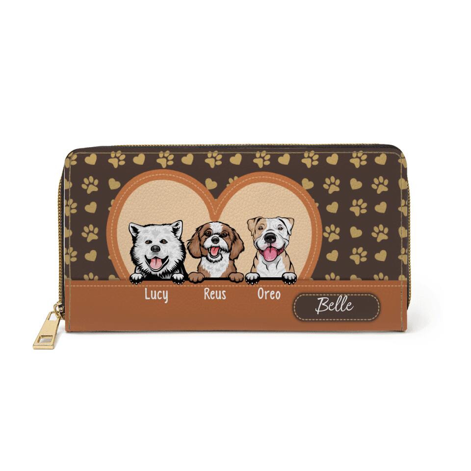 Custom Dog Purse Love Heart Paw - Personalized Wallet Gifts for Dog Mo ...