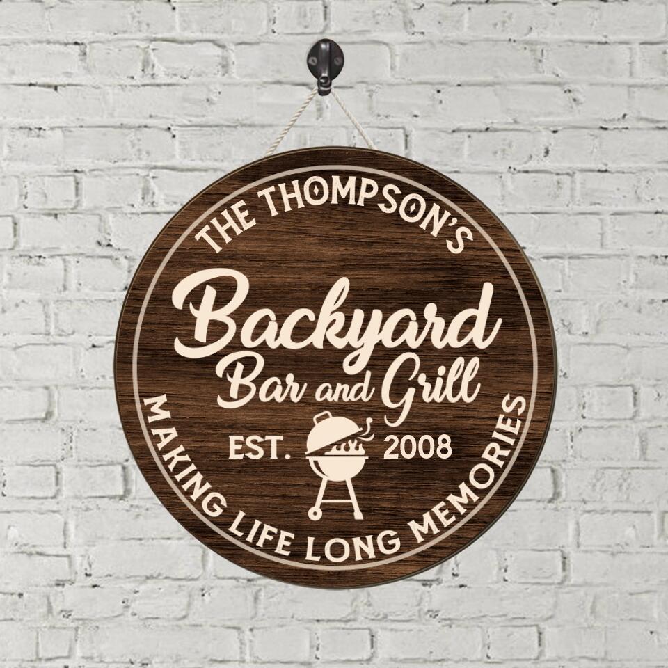 Personalized Gifts Custom Outdoor Bar Sign, Door Sign - Wood Backyard ...